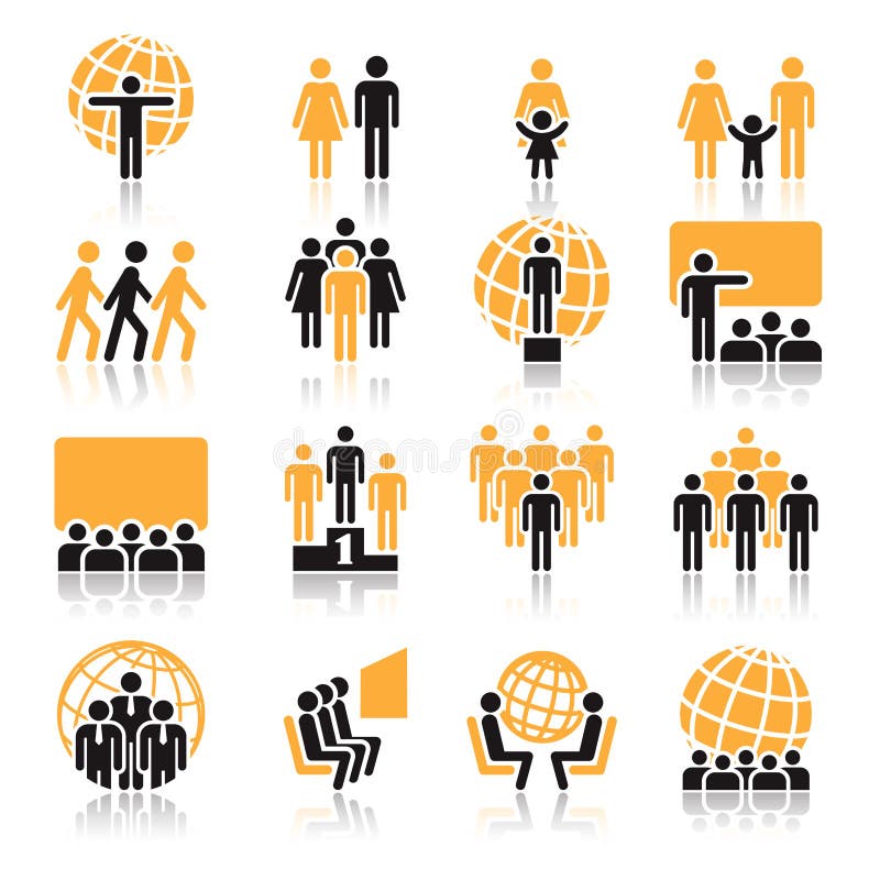 Gente, iconos ilustración del vector. Ilustración de negro - 35969031
