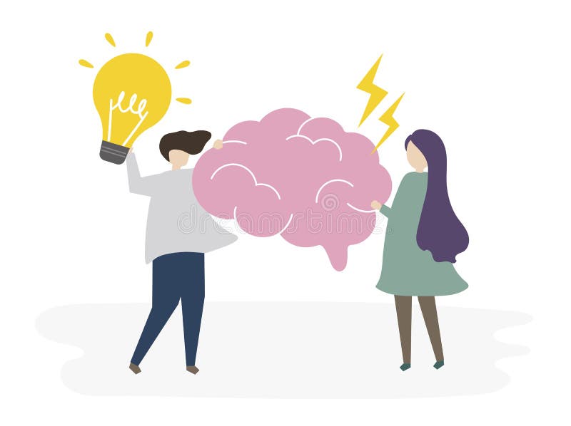 Gente Ilustrada Con Ideas Creativas Stock de ilustración - Ilustración ...