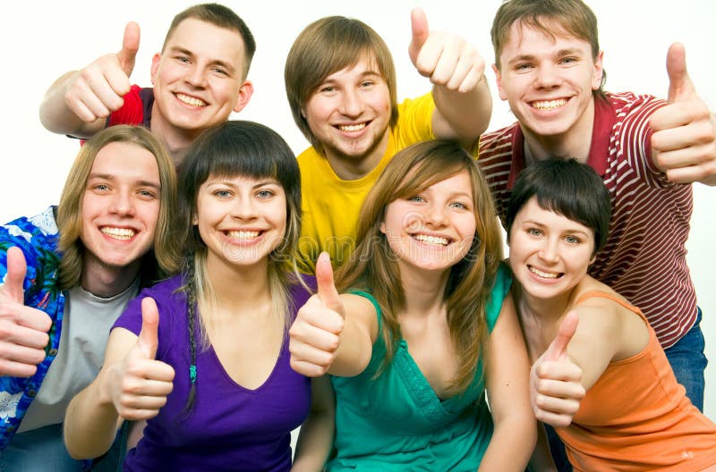 Gente joven feliz foto de archivo. Imagen de fondo, logro - 8771228