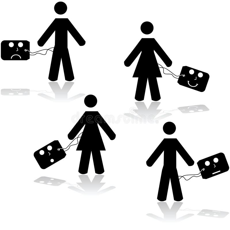 Gente marcada con etiqueta stock de ilustración. Ilustración de derecho ...