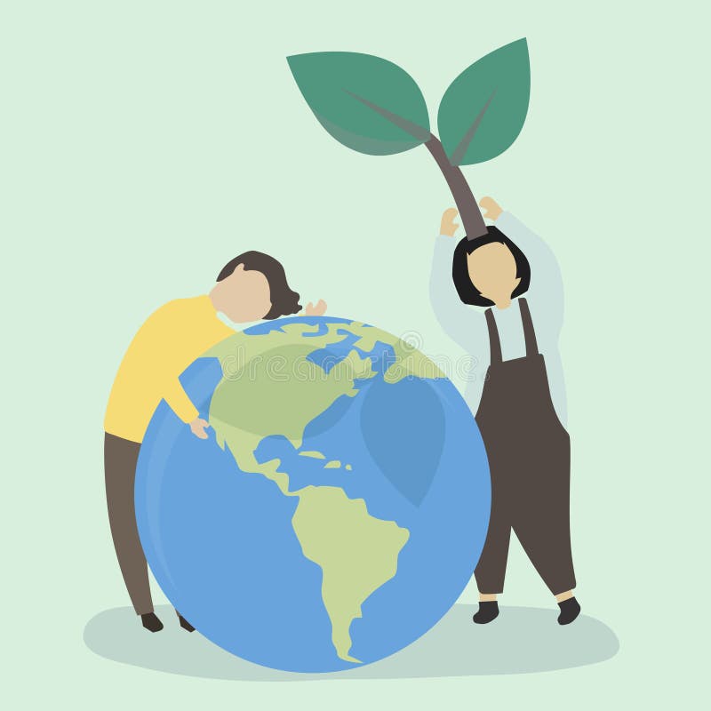 El cuidar sobre el mundo stock de ilustración. Ilustración de impacto ...