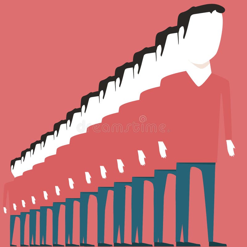 Gente en fila ilustración del vector. Ilustración de businesswoman ...