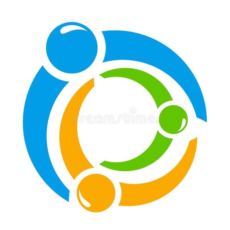 Logo Rotondo Stilizzato Di Un Gruppo Di Persone Illustrazione ...