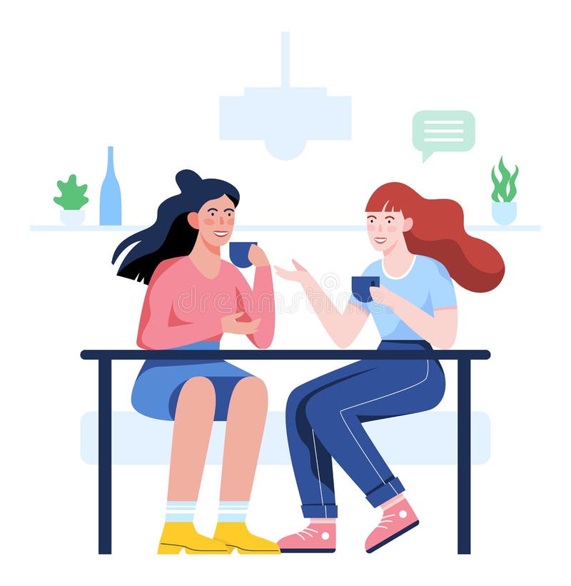 Gente Sentada En Un Café Y Tomando Café Amigos Charlando Dos Mujeres ... Gente Sentada En Un Café Y Tomando Café Amigos Charlando Dos Mujeres ...
