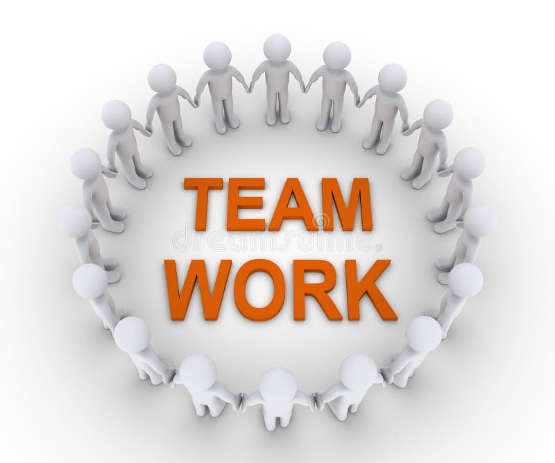 Gente unida en equipo stock de ilustración. Ilustración de anaranjado ...