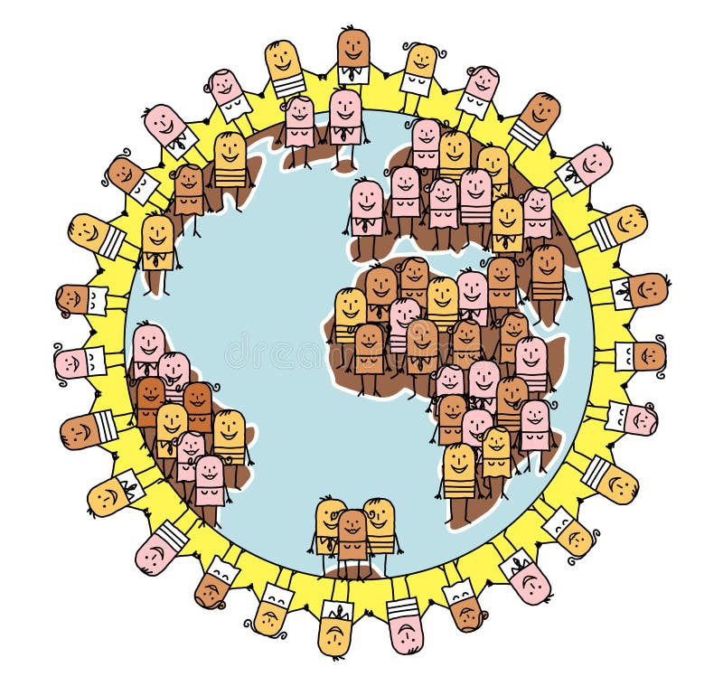 Gente y mundo ilustración del vector. Ilustración de humano - 14030255