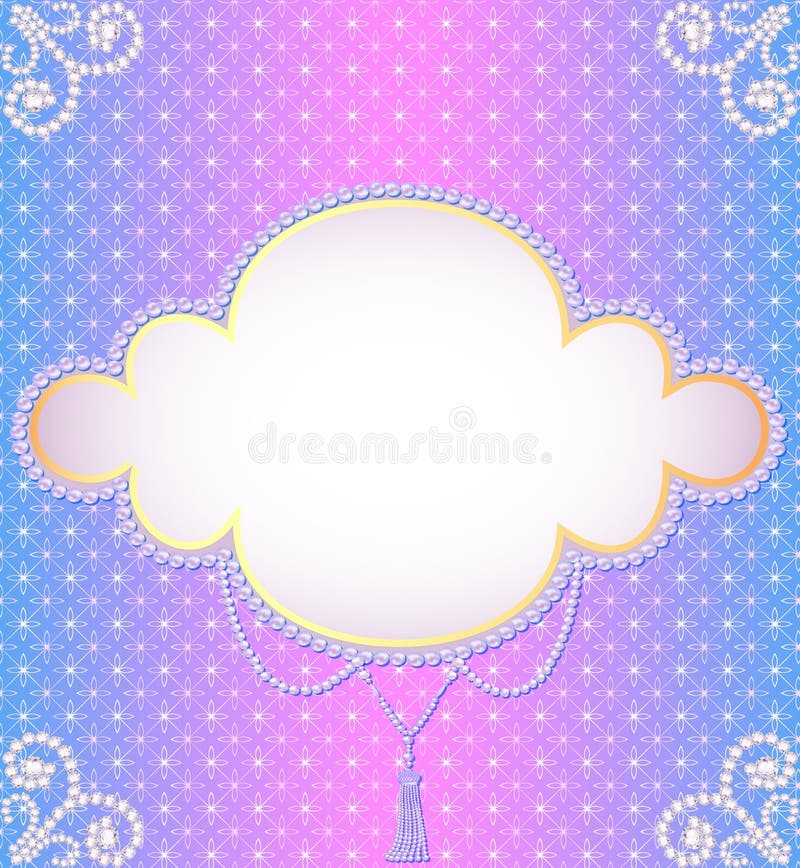 Gentle Background Frame with a Pearl Ornament Stock Vector ...