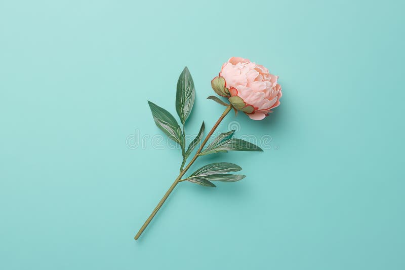A Gentle Beige Peony Flower Highlighted by Sunlight, Creating Shadows ...