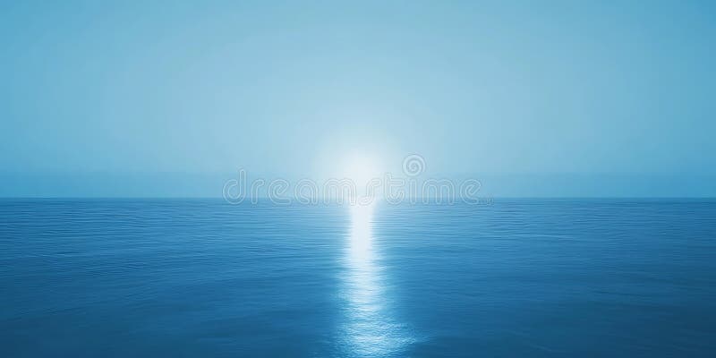 Gentle Blue Light Embraces a Modern Room Creating a Serene and Peaceful ...