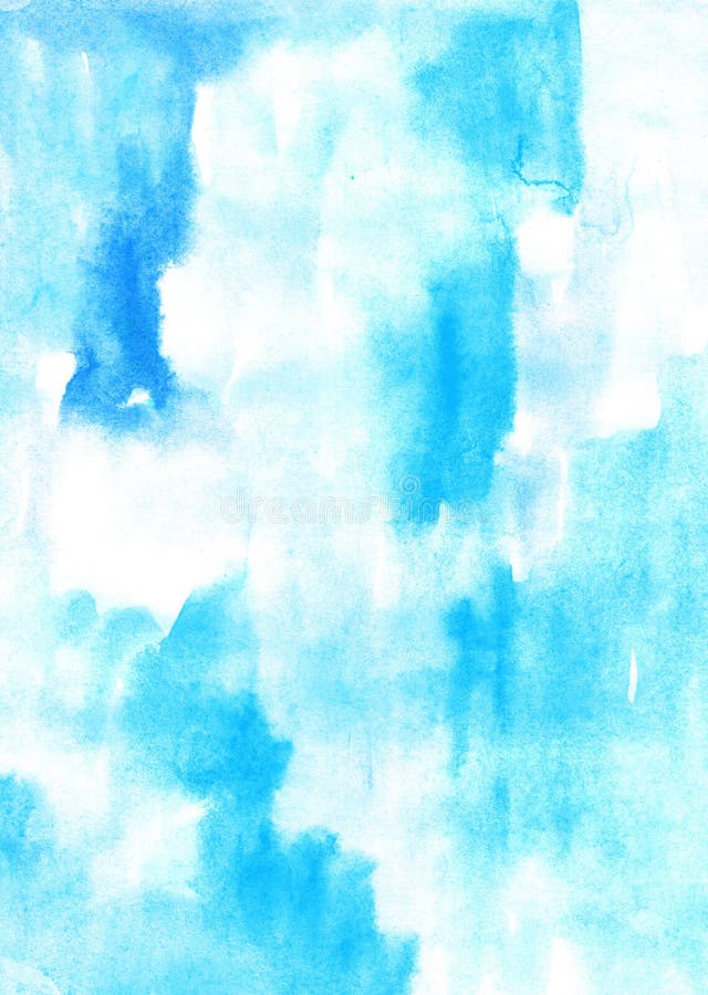 Gentle Blue Watercolor Abstract Handmade Background Stock Image - Image ...