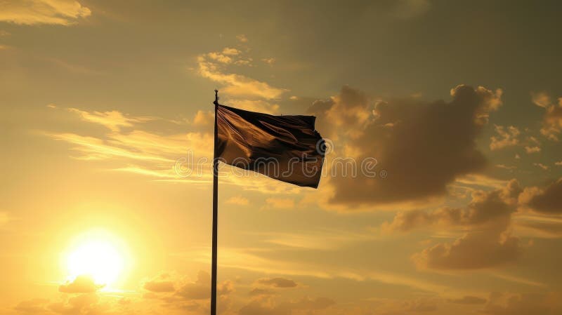 The Gentle Breeze Causing a Flag To Dance in the Fading Light Stock ...
