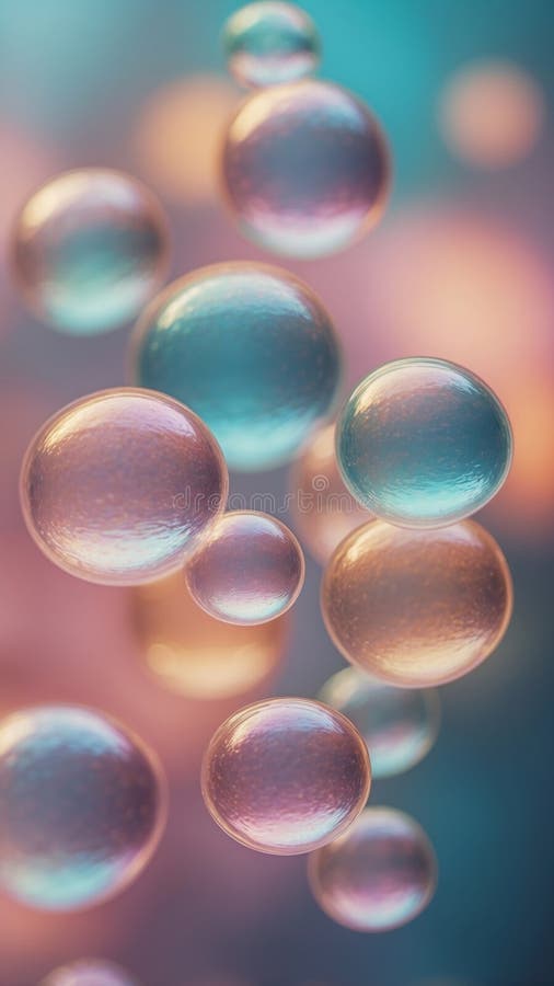 Gentle Bubbles Iridescent Light with Pastel Colors. Stock Illustration ...