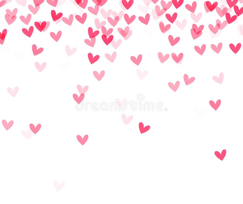 Gentle Cascade of Pink Hearts Against a White Background Stock Vector ...