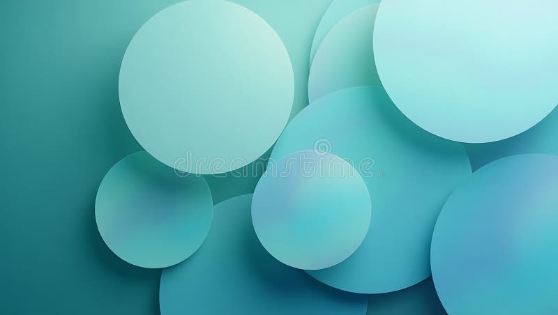 A Gentle Cascade of Teal Circles Creates a Soothing and Modern Abstract ...