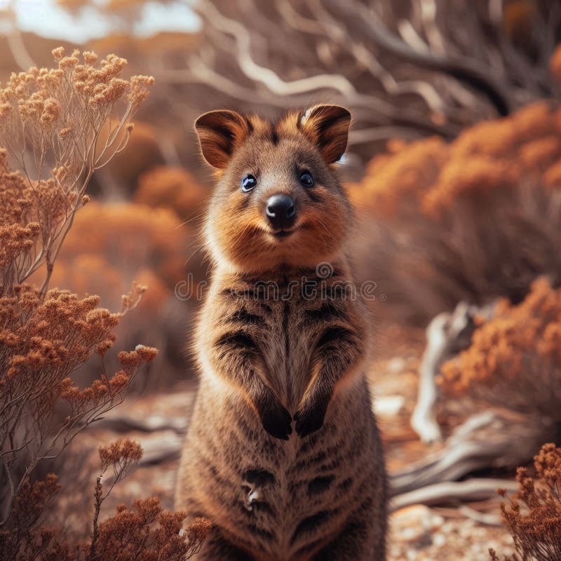 The Gentle Charm of a Quokka Stock Illustration - Illustration of ...