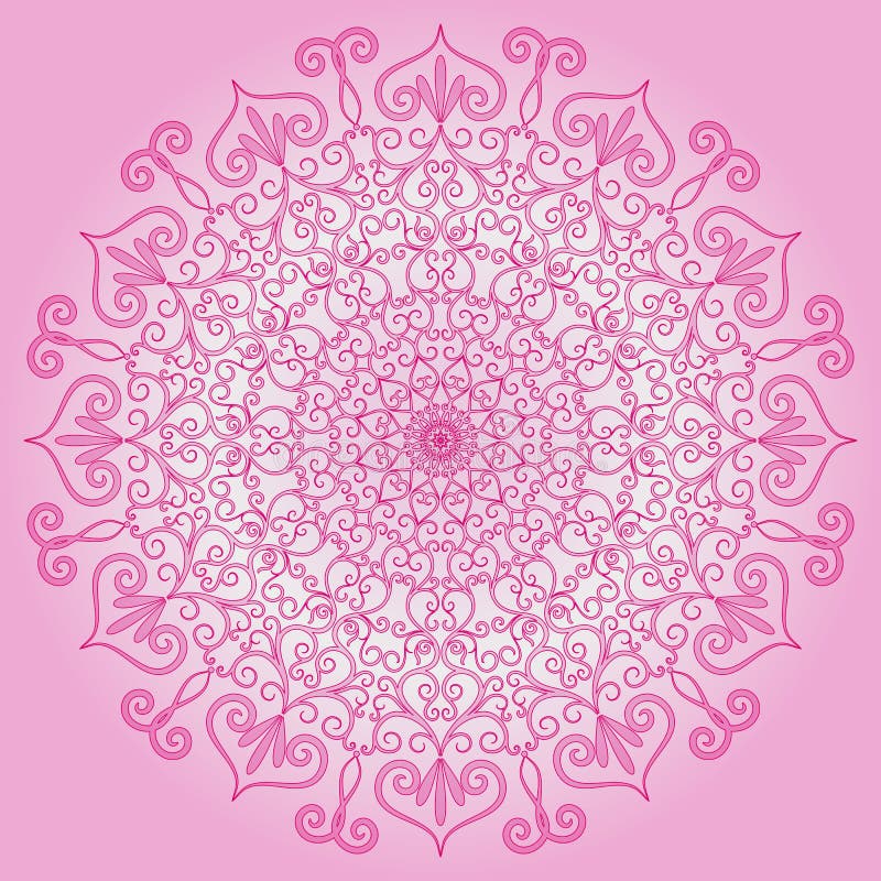 Gentle Circular Pink Pattern Stock Illustration - Illustration of ...