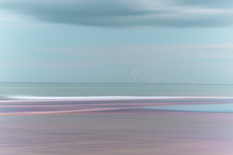 Abstract Seascape with Smooth, Horizontal Motion Blur Creating a Soft ...