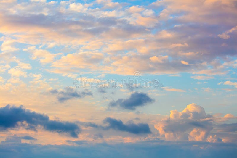 Light Red Clouds in the Evening Light Stock Image - Image of morning ...