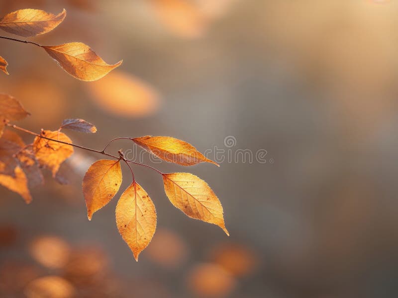 Gentle Fall Leaves in Warm Soft Focus Lighting Stock Illustration ...