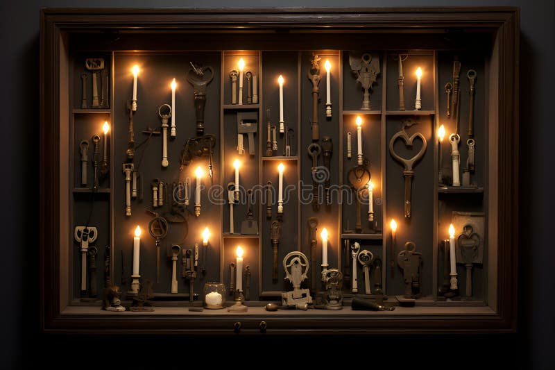 Collection of Antique Keys Displayed in a Shadow Box. AI Generated ...