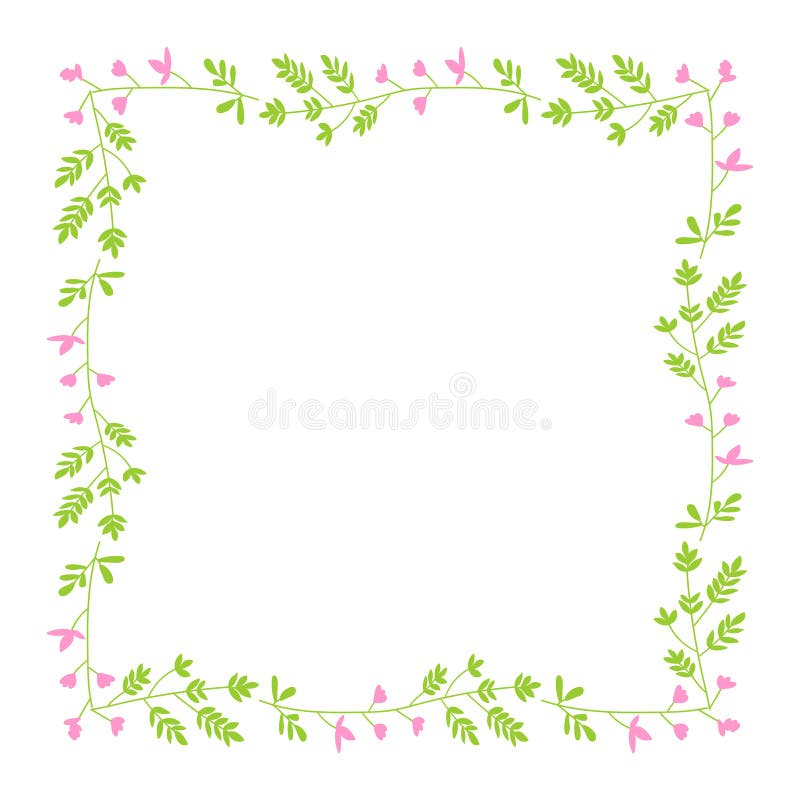Gentle Floral Frame on a White Background. Vector Floral Design Element ...