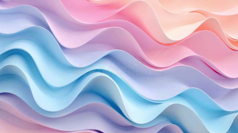 Colorful Wave Patterns Create a Soothing Background in Soft Pastel ...