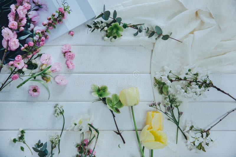 Gentle Flowers. Different Types of Flowers during Bouquet Preparation ...