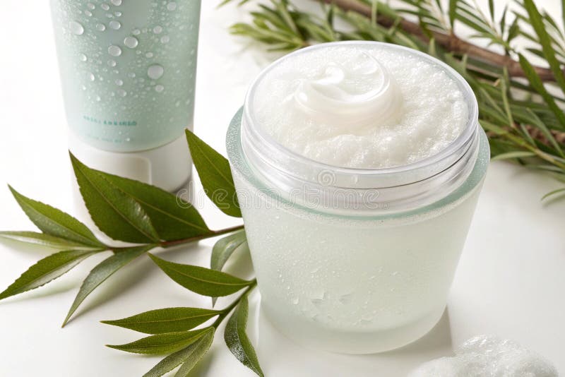 Gentle Foaming Facial Wash in Frosted Container Stock Illustration ...