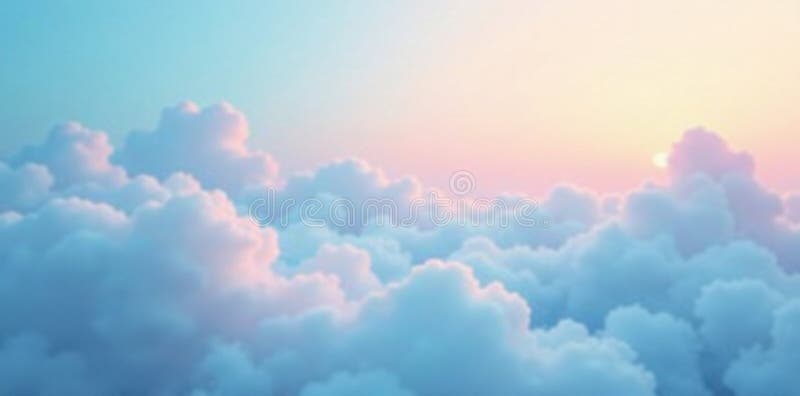 Gentle Gradient Hues of Pale Blue Misty Clouds on a Soothing Background ...