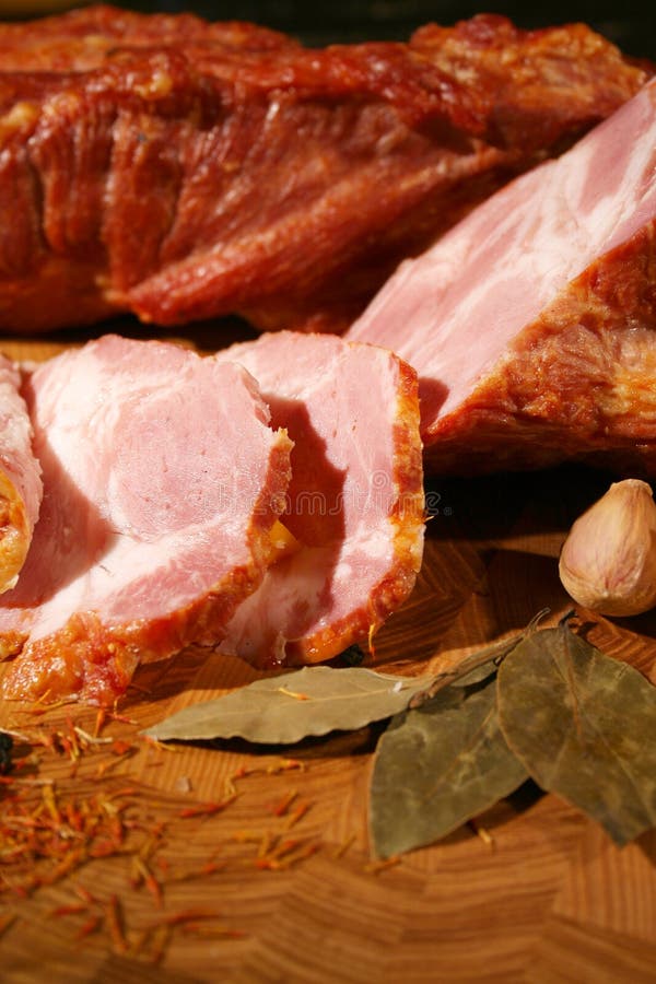 Gentle ham with garlic stock photo. Image of healthy, beef - 1210134