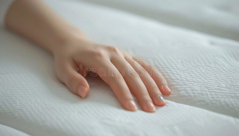 Gentle Hand Resting on a Soft White Surface. Stock Photo - Image of ...