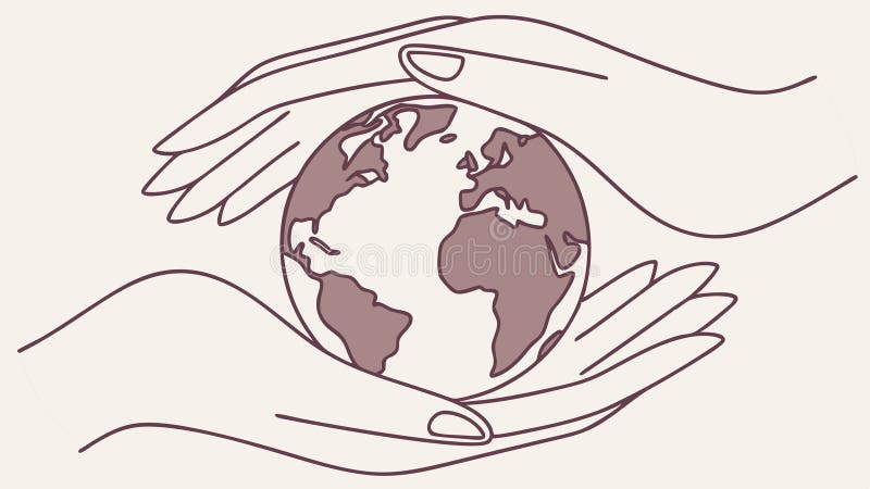Gentle Hands Cupping the Globe, Symbolizing Earth Protection and Care ...