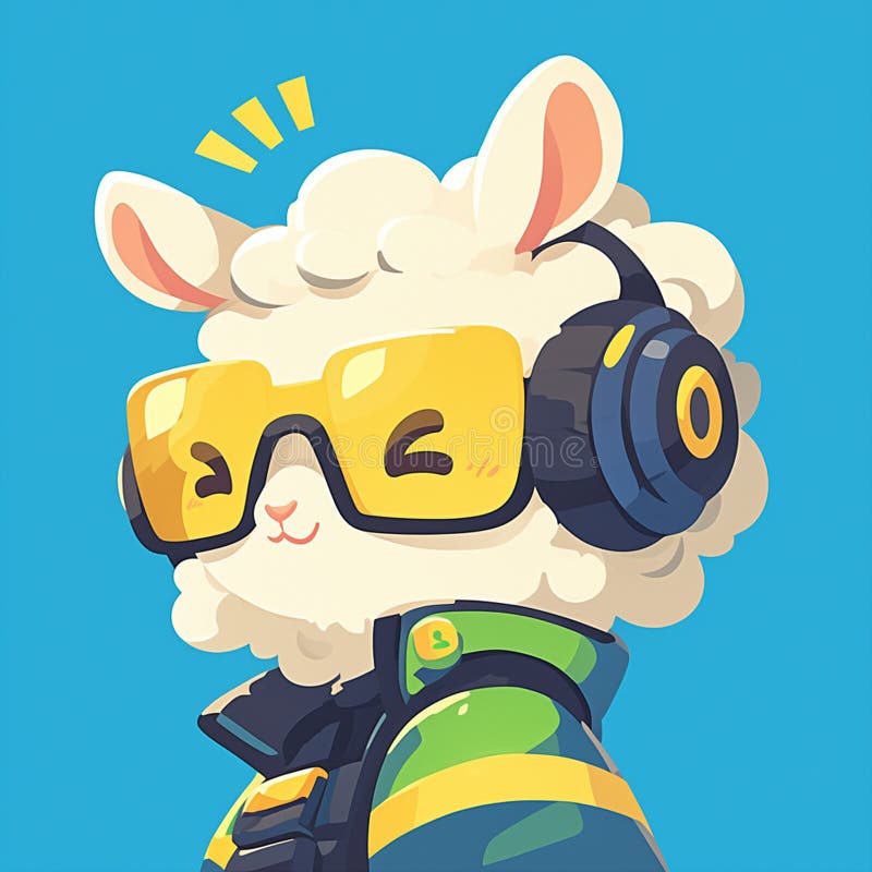 A Gentle Lamb Software Engineer Cartoon Style Stock Vector ...