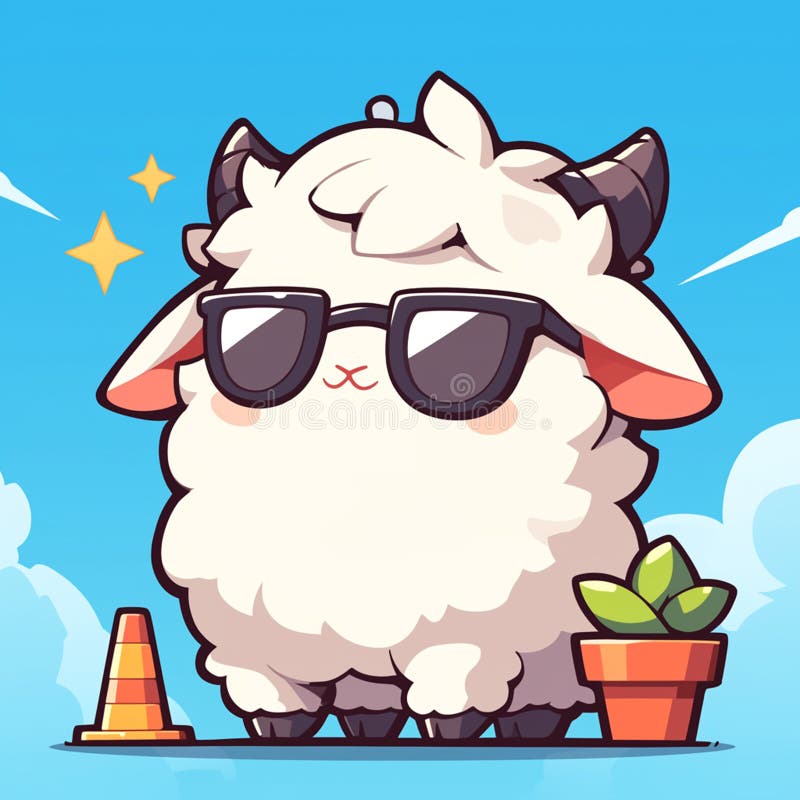 A Gentle Lamb Software Engineer Cartoon Style Stock Vector ...