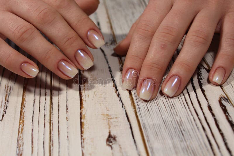 Gentle light manicure stock image. Image of beautiful - 108473569