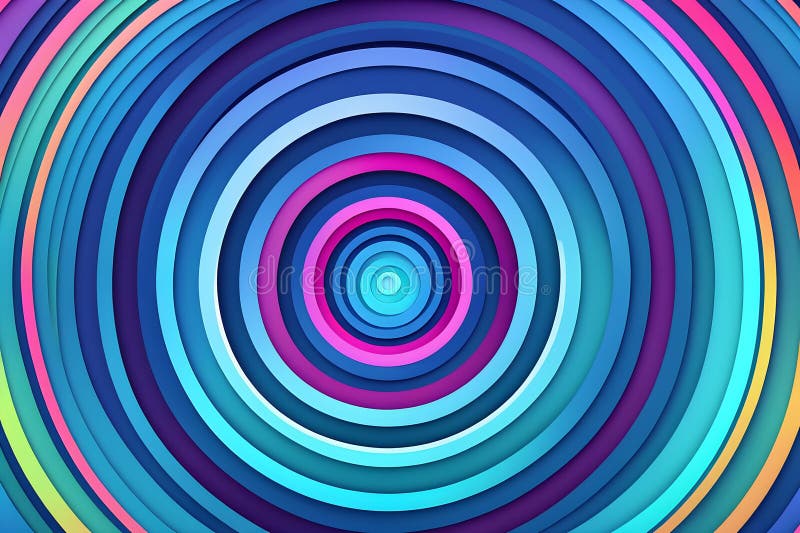 Gentle Loop of Concentric Circles Softly Expanding and Contracting ...