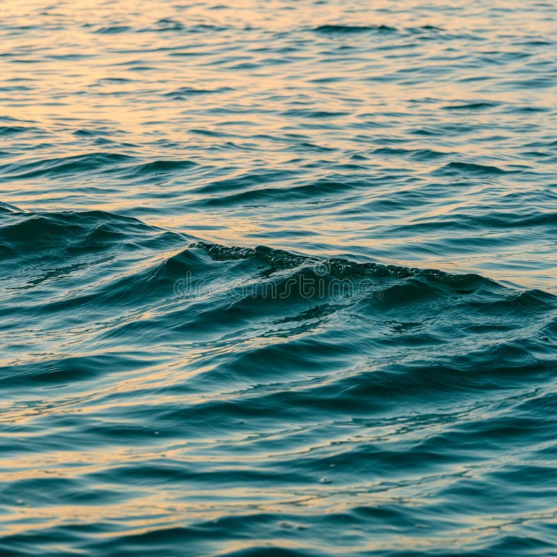 Gentle Ocean Waves Ripple Across the Surface, Reflecting the Soft Hues ...