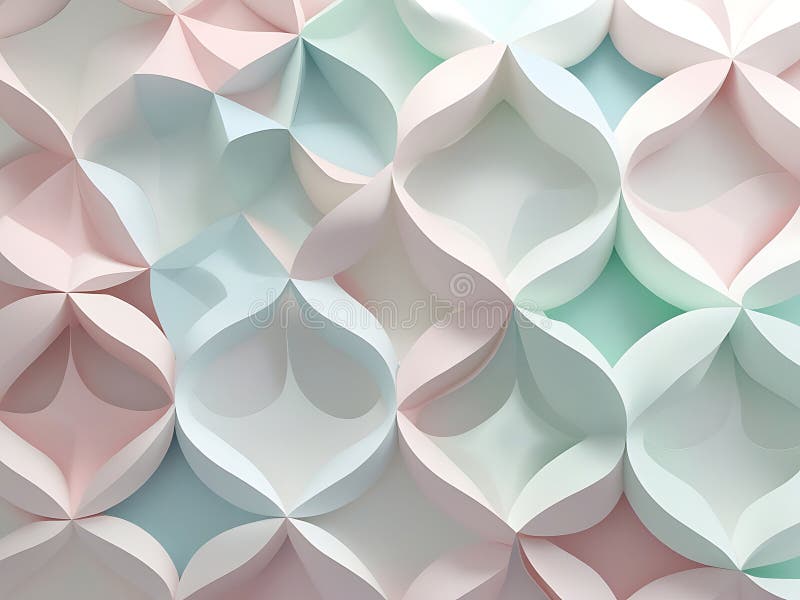 Gentle Pastel Geometric Pattern with Interlocking Shapes Stock ...