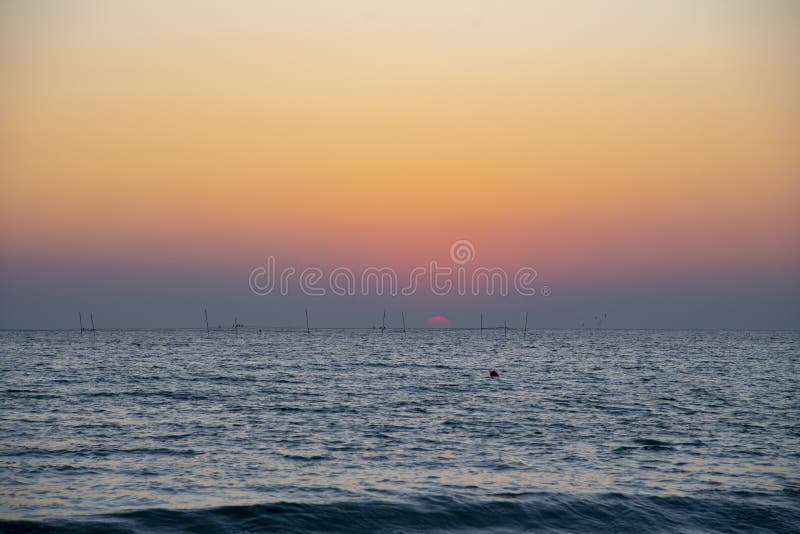 Gentle Pastel Sunset Over the Calm Surface of the Sea Stock Image ...