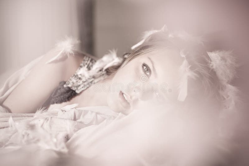 Gentle photo with girl stock image. Image of pink, female - 24221245