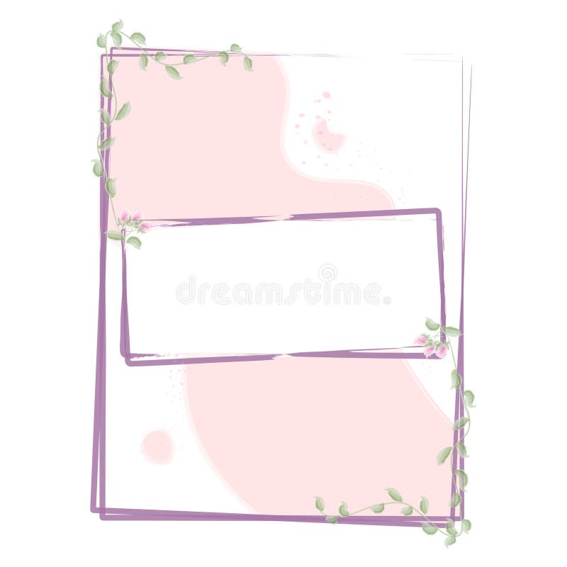 Gentle Pink Watercolor Flower Frame Stock Vector - Illustration of ...