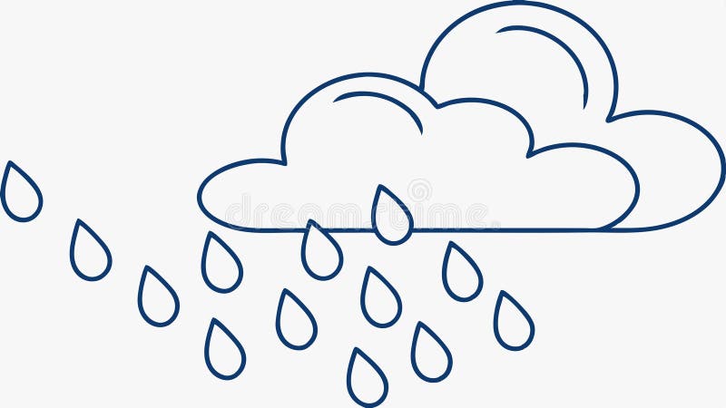 Gentle Rain Cloud, Weather and Atmosphere Symbol, Vector Design ...