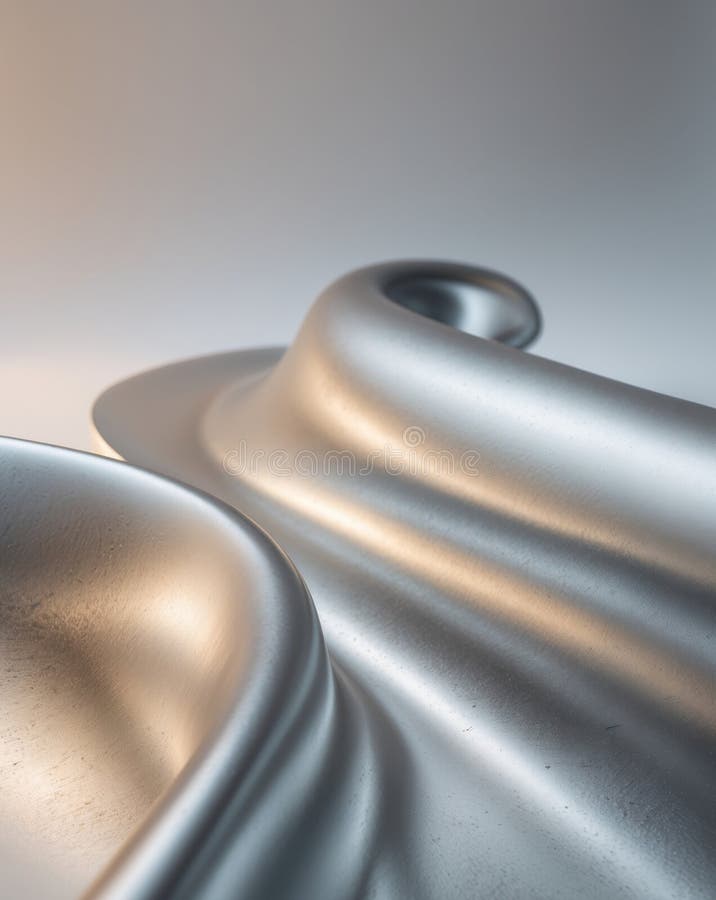 Gentle Reflections on Soft Metal Surfaces in Studio Light Stock Image ...