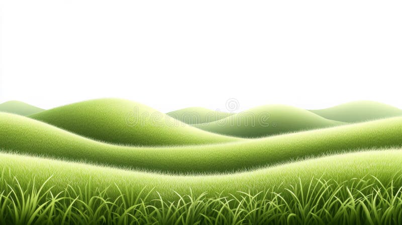 Gentle Rolling Green Hills Landscape Stock Illustration - Illustration ...