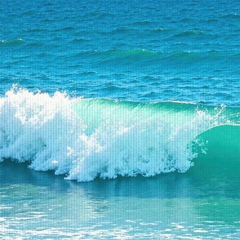 Gentle Sea Wave Backdrop, White Crests on Blue Water, Horizon, Design ...