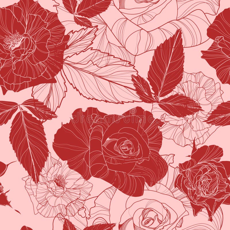 Gentle Seamless Floral Pattern with Roses Stock Illustration ...