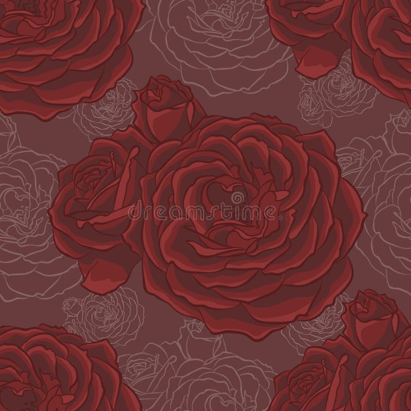 Gentle Seamless Pattern with Colored Roses Stock Vector - Illustration ...
