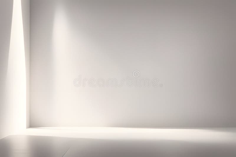 Gentle Shadows from Soft Warm Spotlight on Minimalist Solid White ...