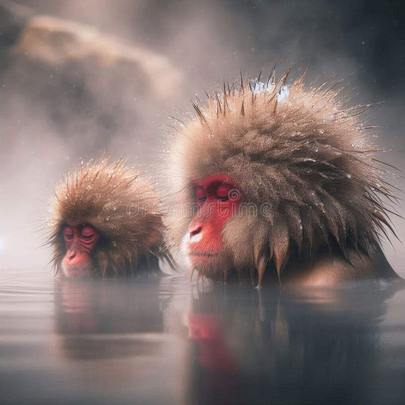 The Gentle Side of Wildlife Stock Illustration - Illustration of snow ...