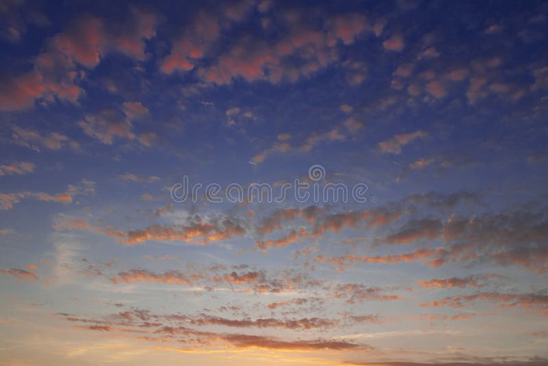Gentle Sky at Sunset Sunrise with Real Sun and Clouds Stock Image ...